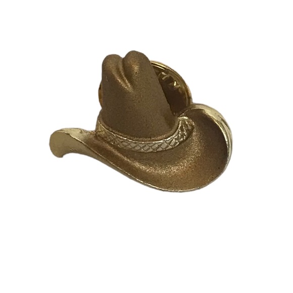 Jewelry | Vintage Brushed Gold Tone Cowboy Hat Tacklapel Pin | Poshmark